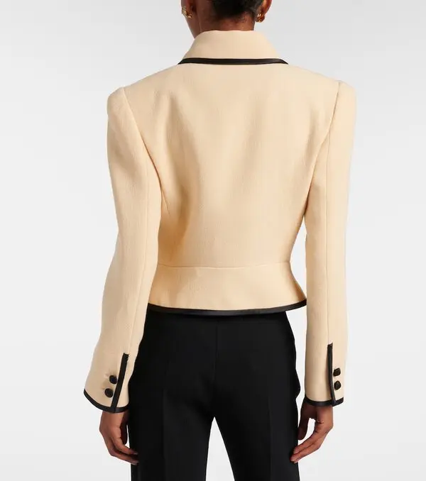 Valentino Garavani Bow-detail Virgin Wool Crêpe Jacket - Beige