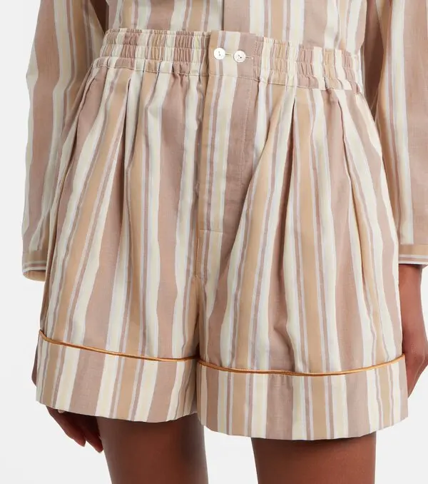 Saint Laurent Striped Cotton Shorts