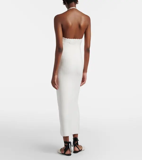 jacquemus white knit dress Jacquemus The Tablier Knit Dress | White
