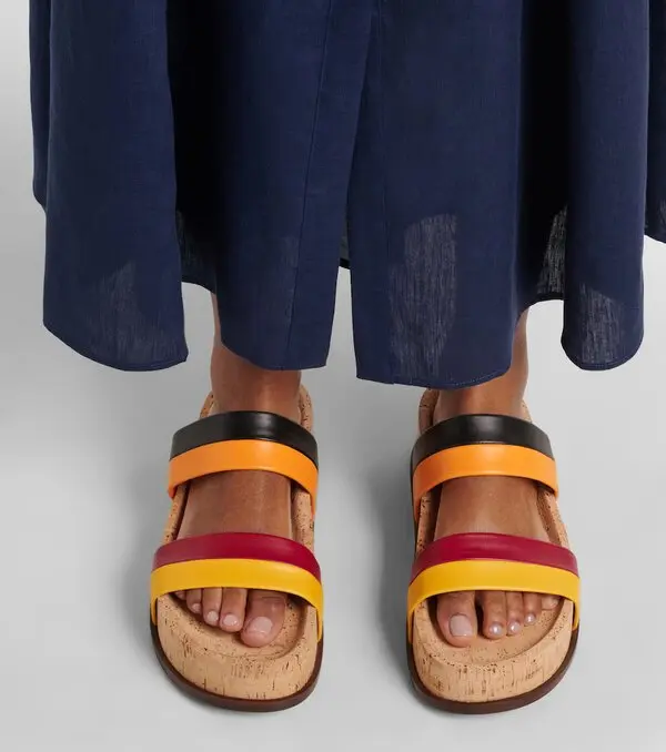 Gabriela Hearst Striker Leather Platform Sandals - Multicoloured
