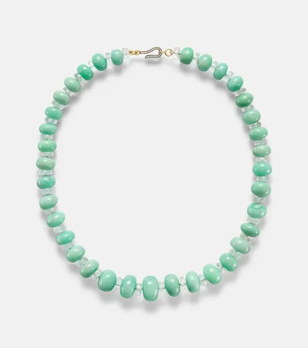 Ileana Makri Beaded Gemstone Necklace - Green
