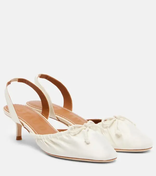Staud Alba Satin Slingback Pumps - White