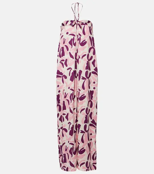ADRIANA DEGREAS Floral Printed Maxi Dress - Pink