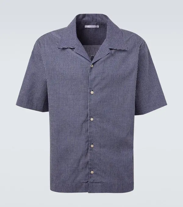 Givenchy Checked Cotton Bowling Shirt - Blue