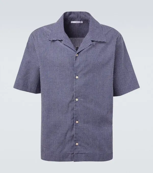 Givenchy Checked Cotton Bowling Shirt - Blue