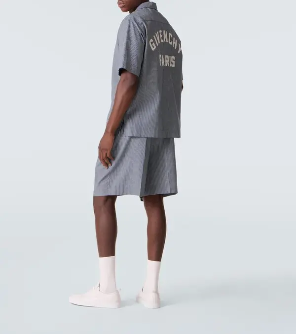 Givenchy Checked Cotton Bowling Shirt - Blue