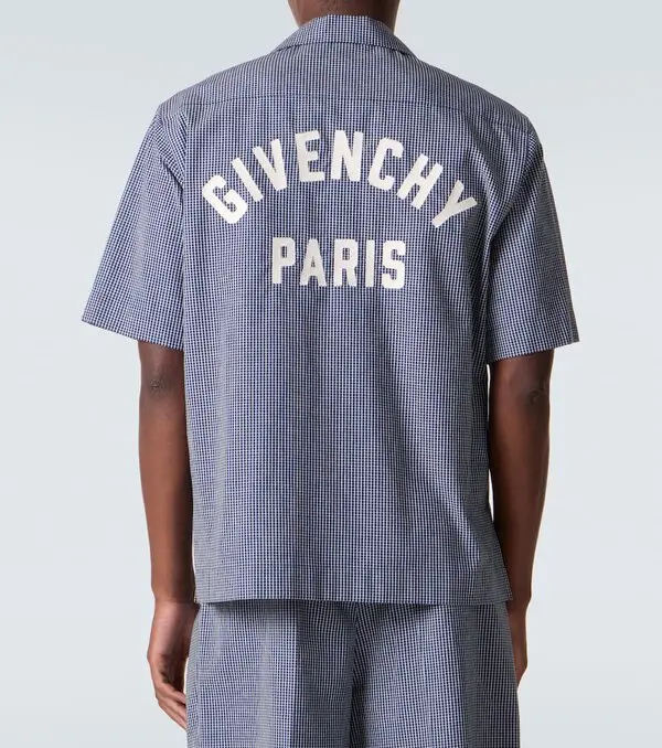 Givenchy Checked Cotton Bowling Shirt - Blue