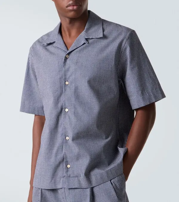 Givenchy Checked Cotton Bowling Shirt - Blue