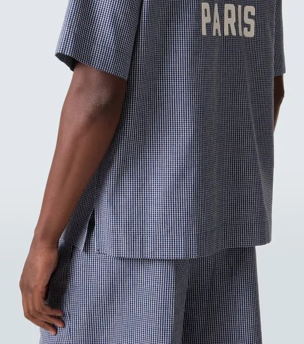 Givenchy Checked Cotton Bowling Shirt - Blue