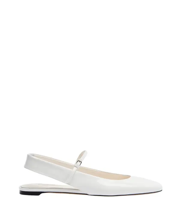 TOTEME Patent Leather Mary Jane Flats - White
