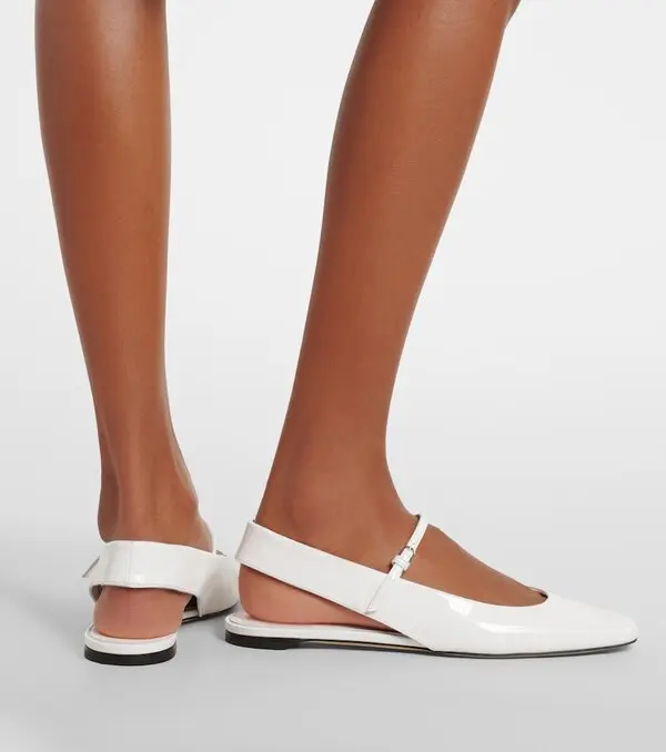 TOTEME Patent Leather Mary Jane Flats - White