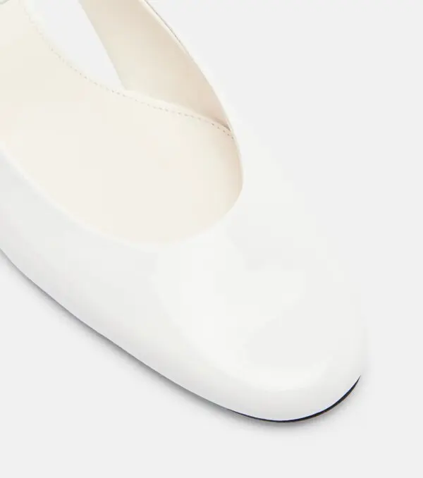TOTEME Patent Leather Mary Jane Flats - White