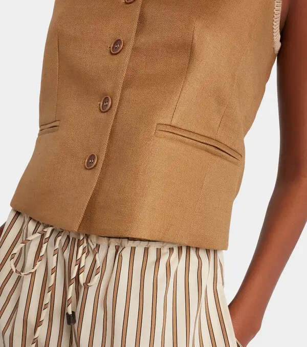 Max Mara Cable Knit Linen Vest - Brown