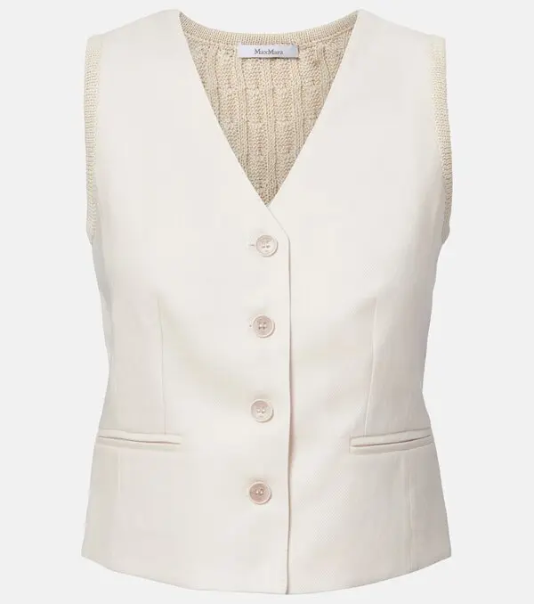 Max Mara Calibri Cable-knit Linen Vest - Beige