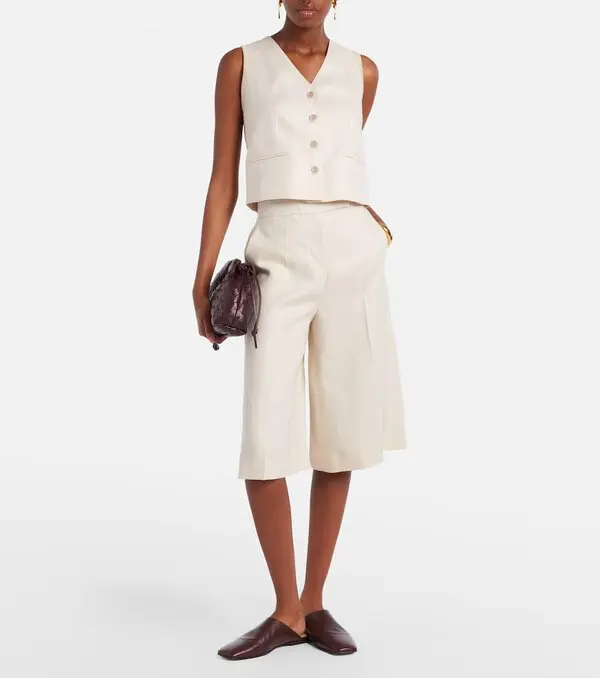 Max Mara Calibri Cable-knit Linen Vest - Beige