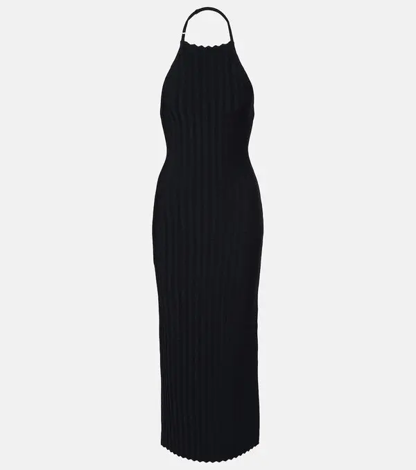 Jacquemus Tablier Knitted Midi Dress - Blue