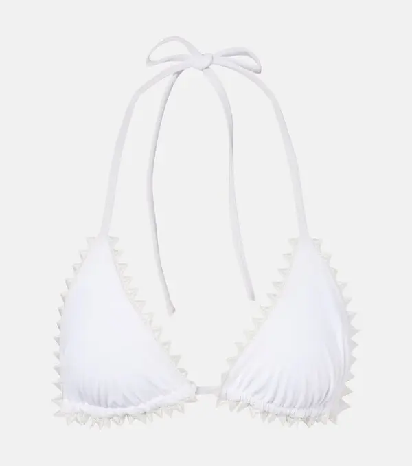 Jacquemus Picot Embroidered Bikini Top - White