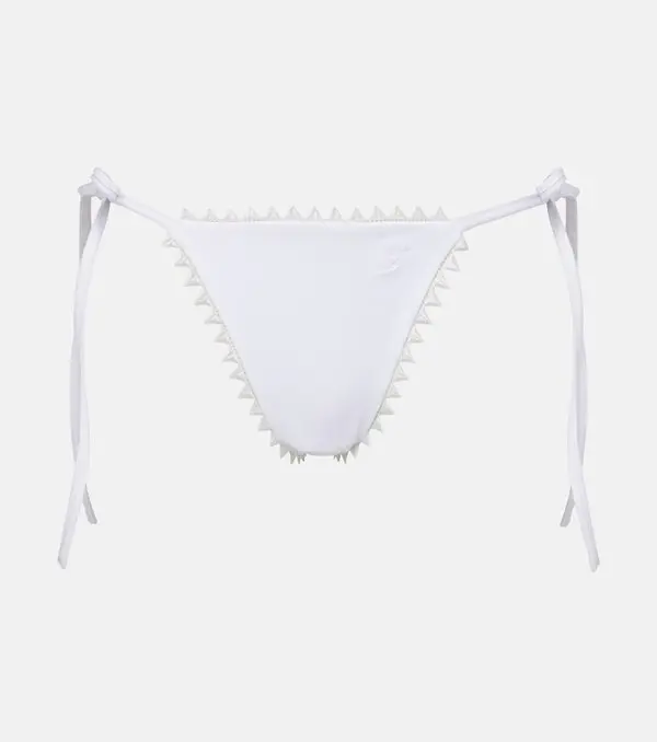 Jacquemus Picot Embroidered Bikini Bottom - White