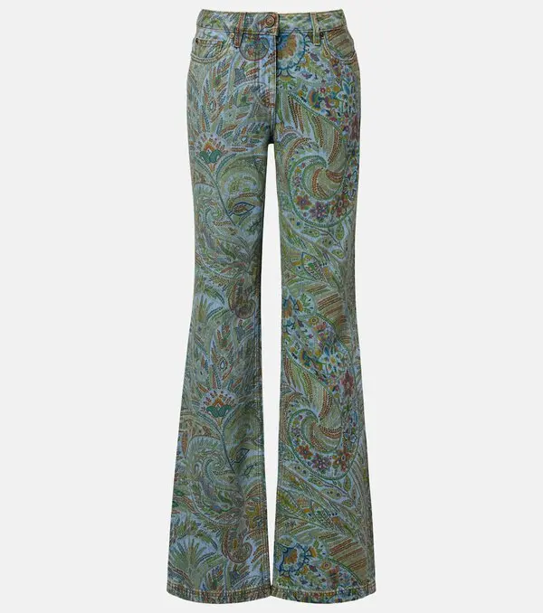 Etro Paisley Flared Jeans - Blue