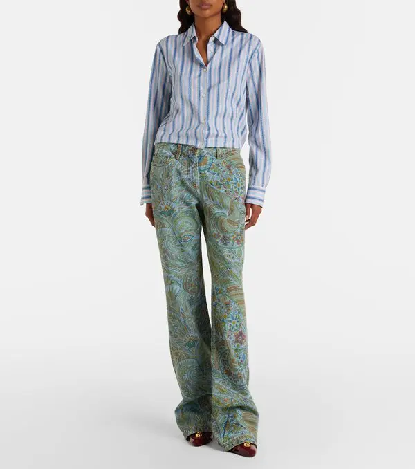 Etro Paisley Flared Jeans - Blue