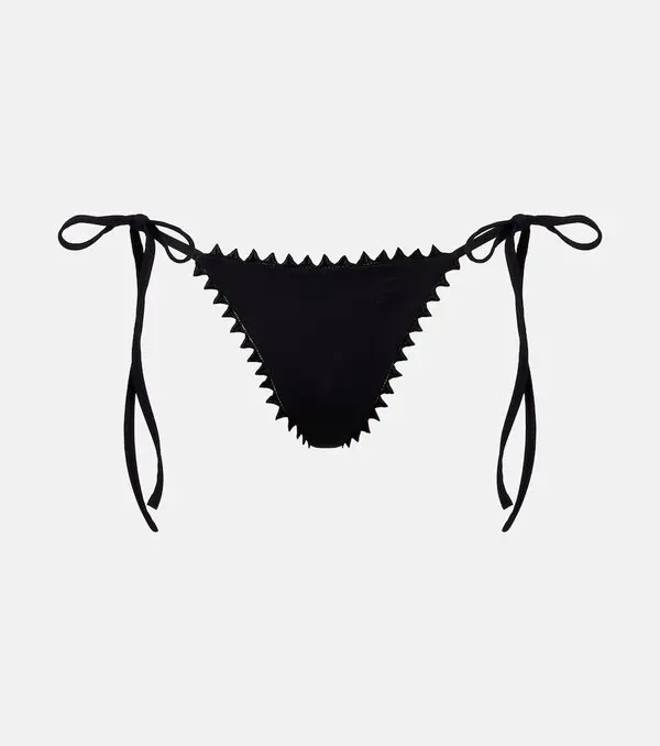 Jacquemus Picot Embroidered Bikini Bottoms - Black