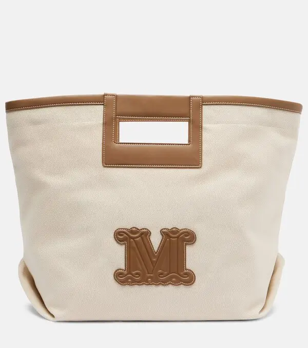 Max Mara Small Canvas Tote Bag - Beige
