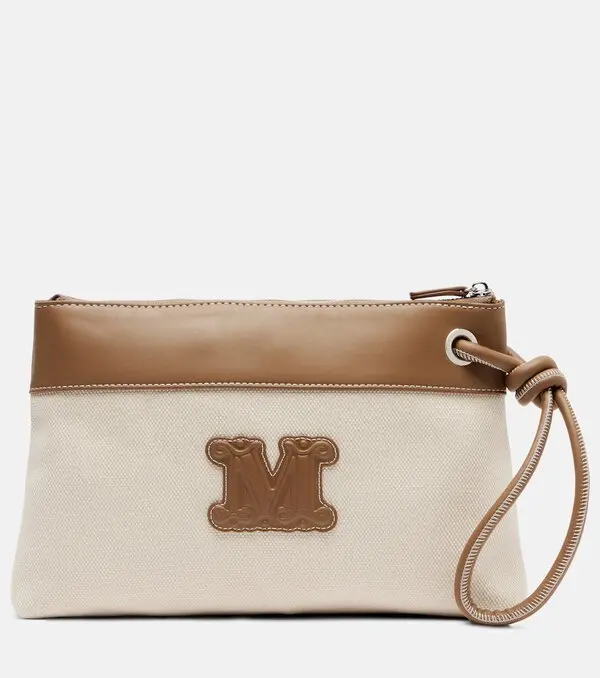 Max Mara Frisia Small Canvas Pouch - Beige