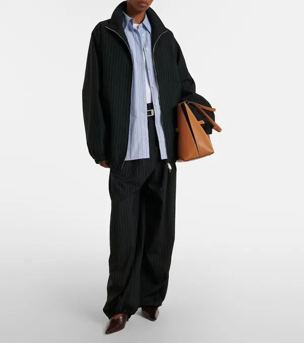 THE FRANKIE SHOP Oakdale Pinstripe Wide-leg Pants