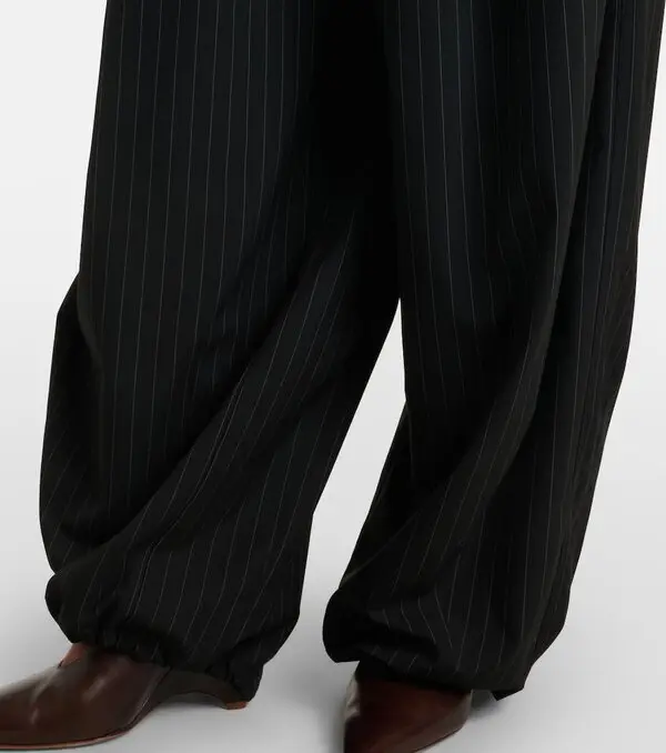 THE FRANKIE SHOP Oakdale Pinstripe Wide-leg Pants