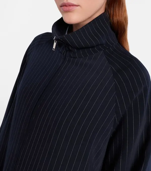 THE FRANKIE SHOP Baxter Pinstripe Oversized Jacket - Blue