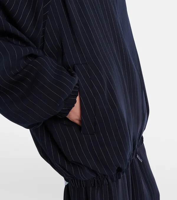 THE FRANKIE SHOP Baxter Pinstripe Oversized Jacket - Blue