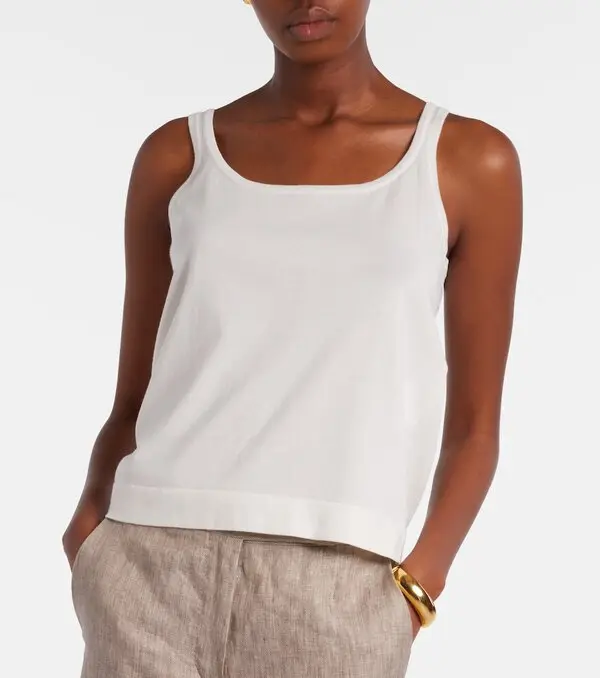 Max Mara Umano Cotton Tank Top - White