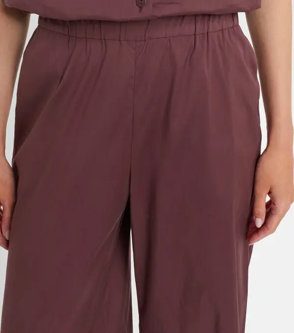 Max Mara Pece Cotton-blend Wide-leg Pants