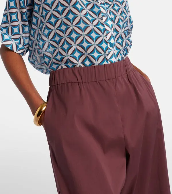 Max Mara Pece Cotton-blend Wide-leg Pants
