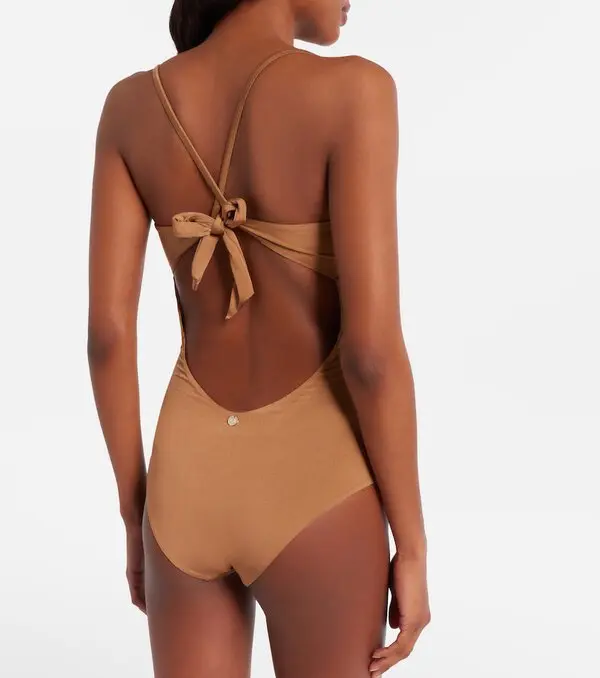 Max Mara Curva Halterneck One-piece Swimsuit - Brown