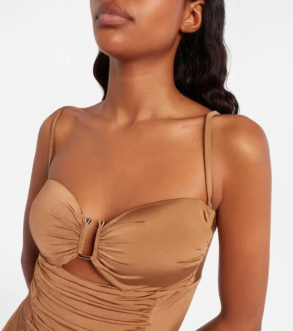 Max Mara Curva Halterneck One-piece Swimsuit - Brown