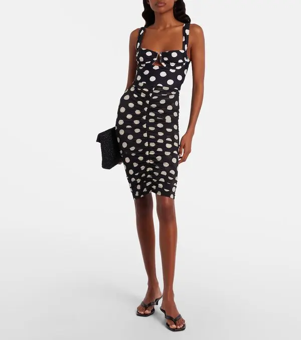 MONTCE Polka-dot Mesh Midi Skirt