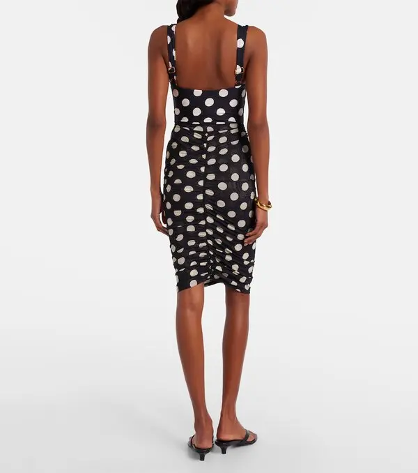 MONTCE Polka-dot Mesh Midi Skirt