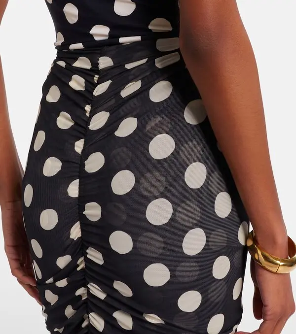 MONTCE Polka-dot Mesh Midi Skirt