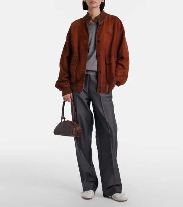 Miu Miu Small Leather Bowling Bag - Brown