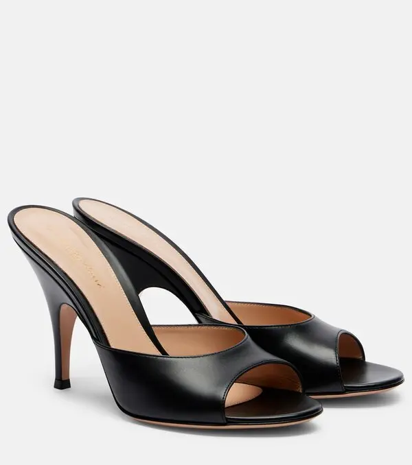 GIANVITO ROSSI Sofia Leather Mules - Black