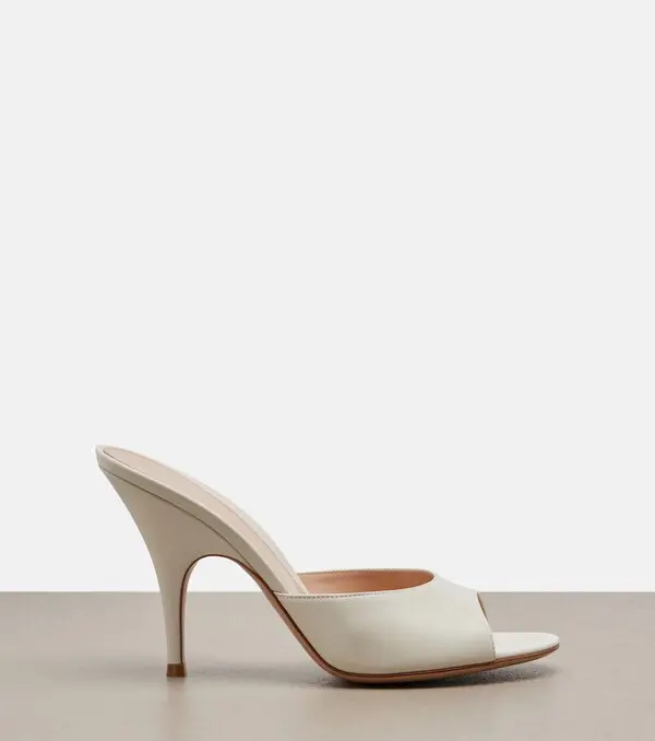 GIANVITO ROSSI Sofia Leather Mules - White