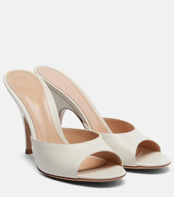 GIANVITO ROSSI Sofia Leather Mules - White