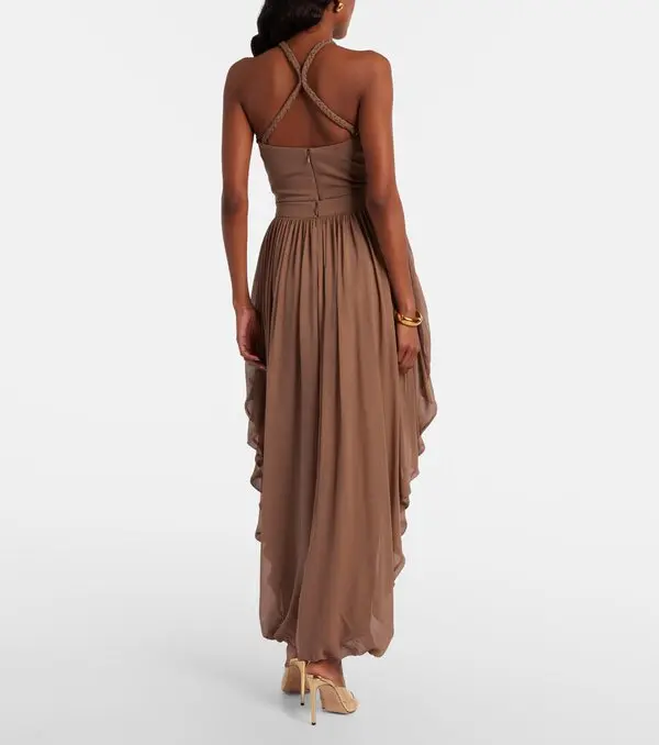 Elie Saab Draped Silk Pants