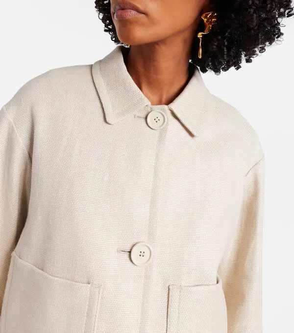 Max Mara Dattero Linen And Cotton Jacket - Beige
