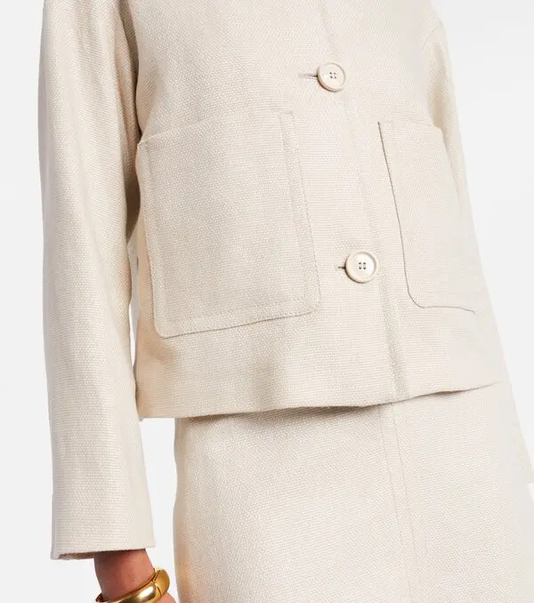 Max Mara Dattero Linen And Cotton Jacket - Beige