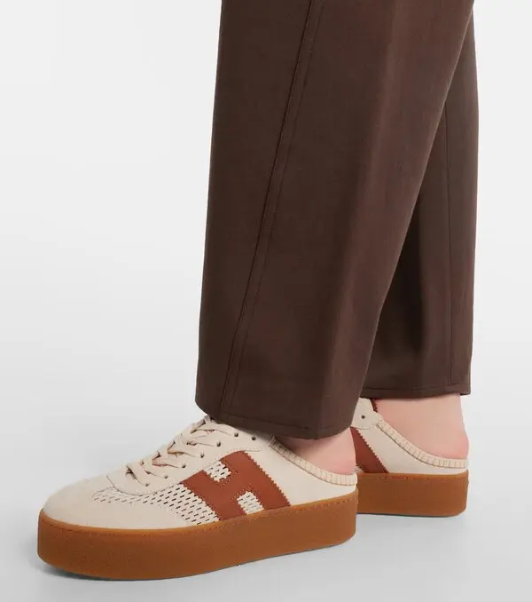 Hogan H698 Suede Platform Mules