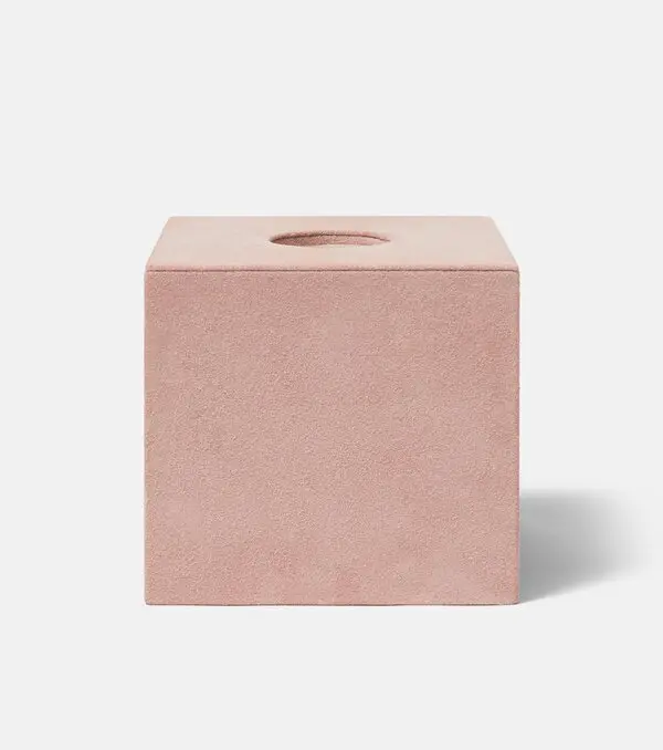 MICHAEL VERHEYDEN Michaël Verheyden Niez Cube Suede And Wooden Tissue Box - Grey