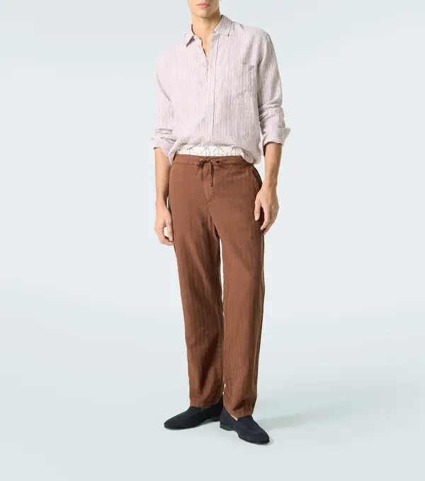 Frescobol Carioca Telles Striped Linen Shirt - Beige