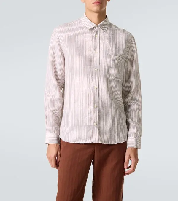 Frescobol Carioca Telles Striped Linen Shirt - Beige